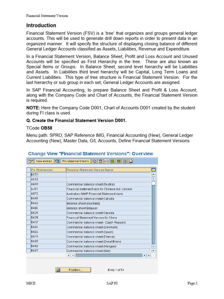 Creating Financial Statement Version | PDF | Expense | Balance Sheet