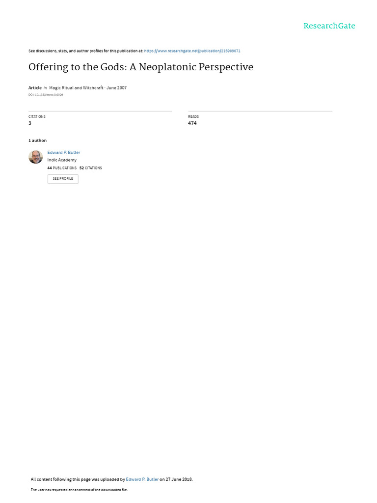 Offering | PDF | Neoplatonism | Platonism