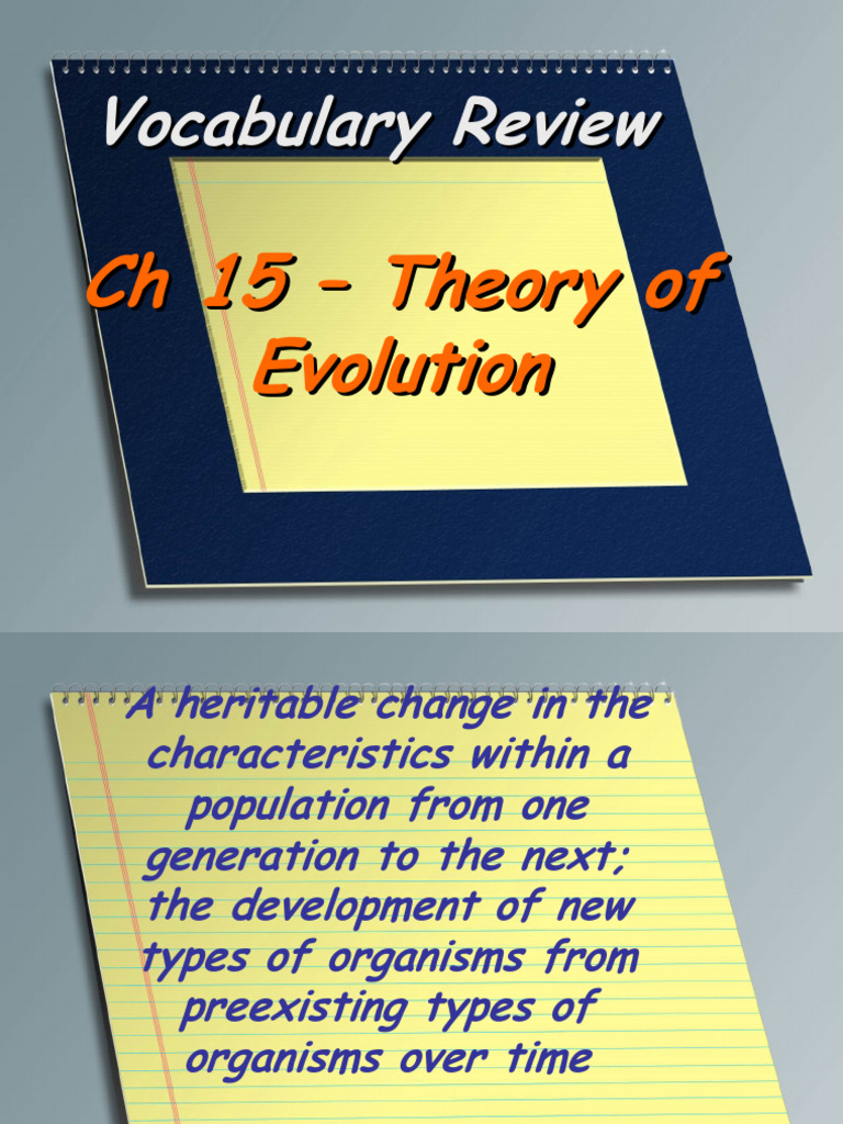 CH 15 Evolution Vocab Review | PDF | Evolution | Species
