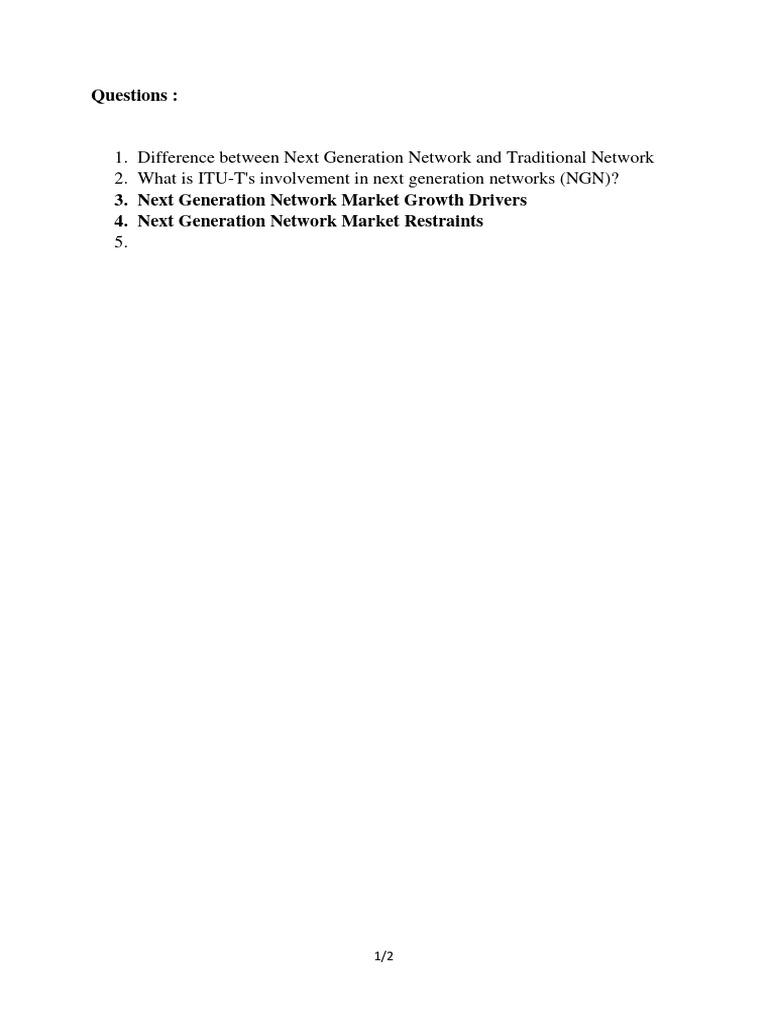 Next Generation Networks: Key Insights | PDF