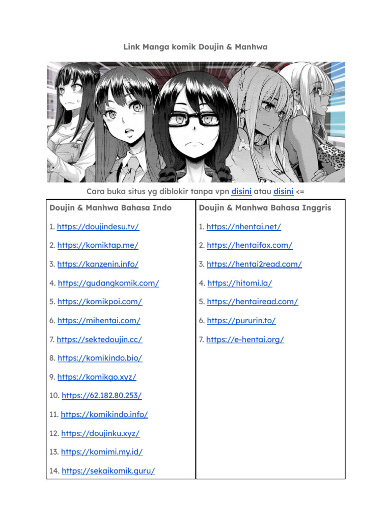 Link Manga komik Doujin _ Manhwa | PDF