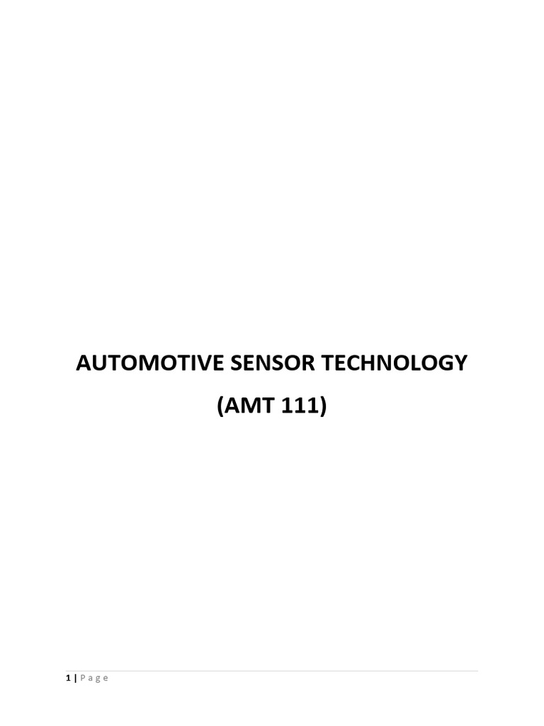 Automotive Sensor Technology Overview | PDF | Central Processing Unit ...