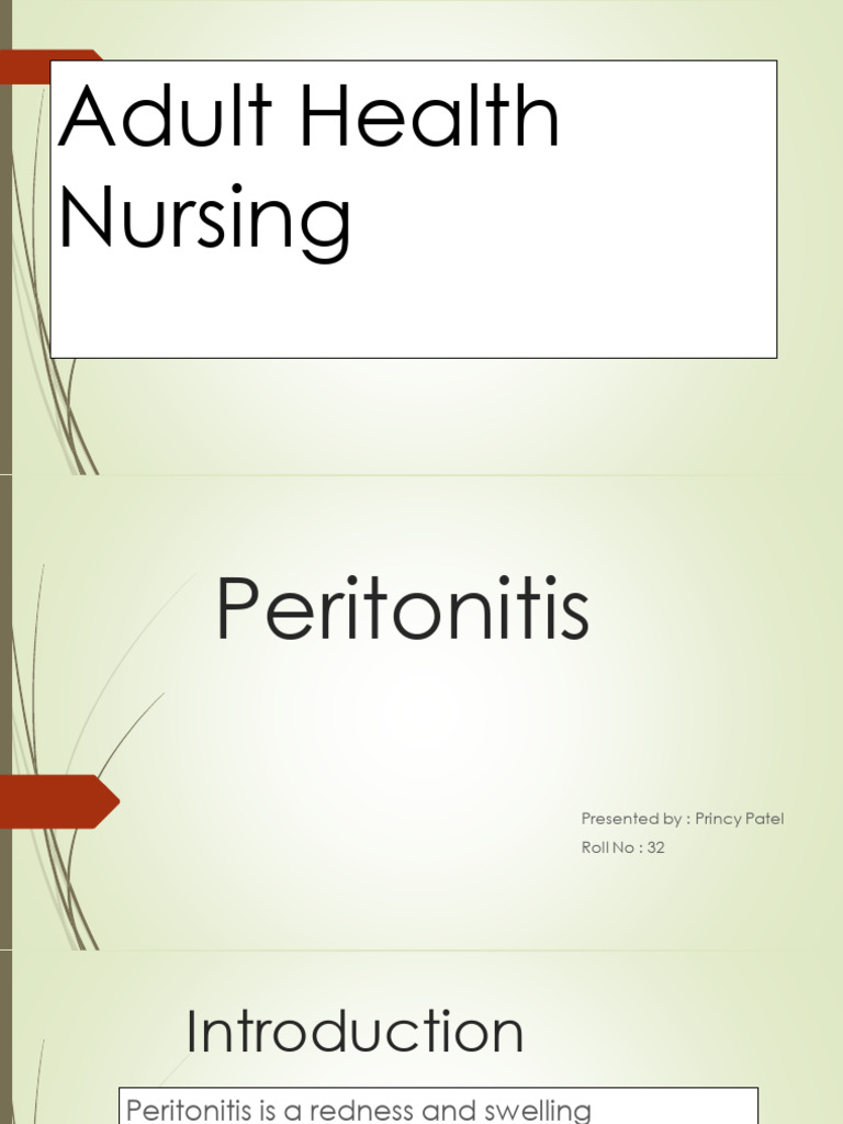 Peritonitis | PDF
