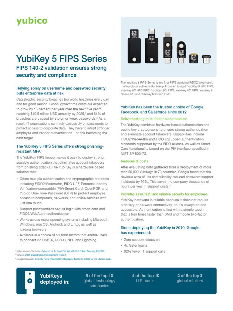 YubiKey_5_FIPS_Series_Product_Brief | PDF | Computer Science ...