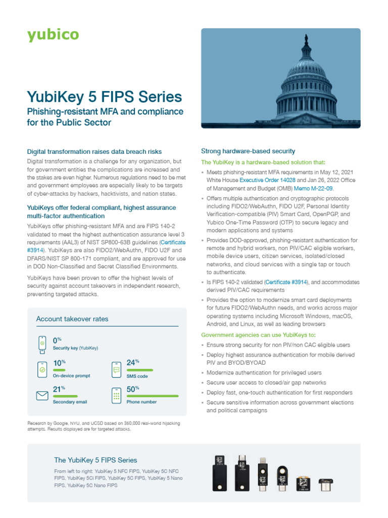 YubiKey FIPS Series Public Sector Brief | PDF | Security Engineering | Computer Access Control
