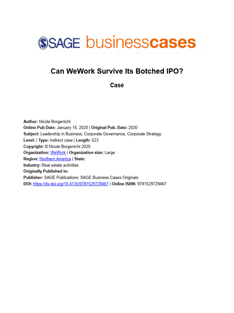 Case 2D can-wework-survive-its-botched-ipo-case | Download Free PDF ...
