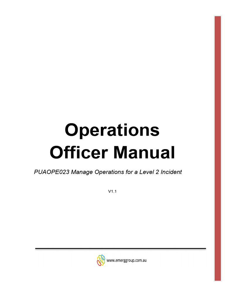Operations L2 Manual 2021 v1.1 | PDF | Risk Management | Risk