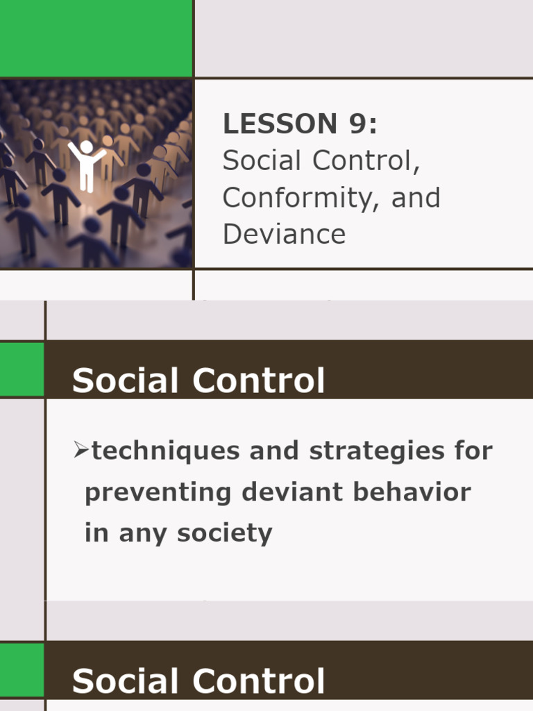 CHAPTER 3-L9-Social Control Conformity and Deviance | PDF | Deviance (Sociology) | Justice