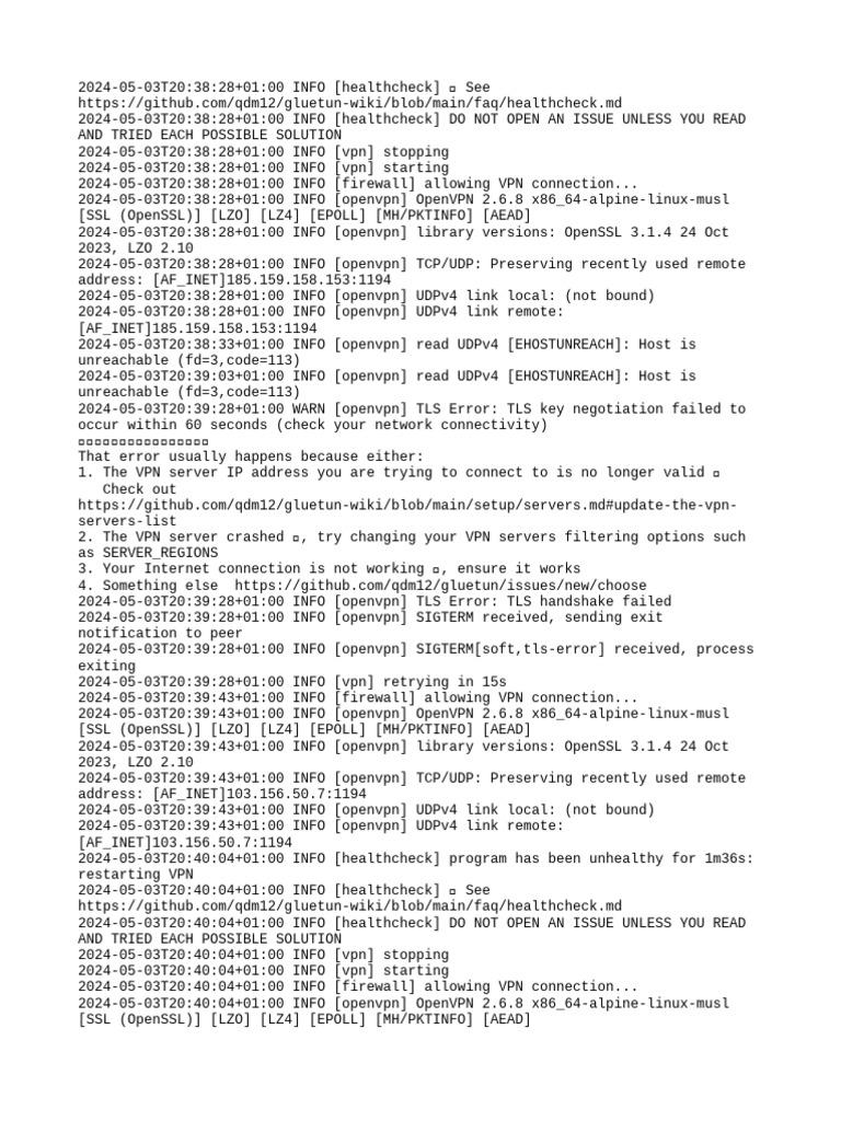 _gluetun_logs | PDF | Transport Layer Security | Computing