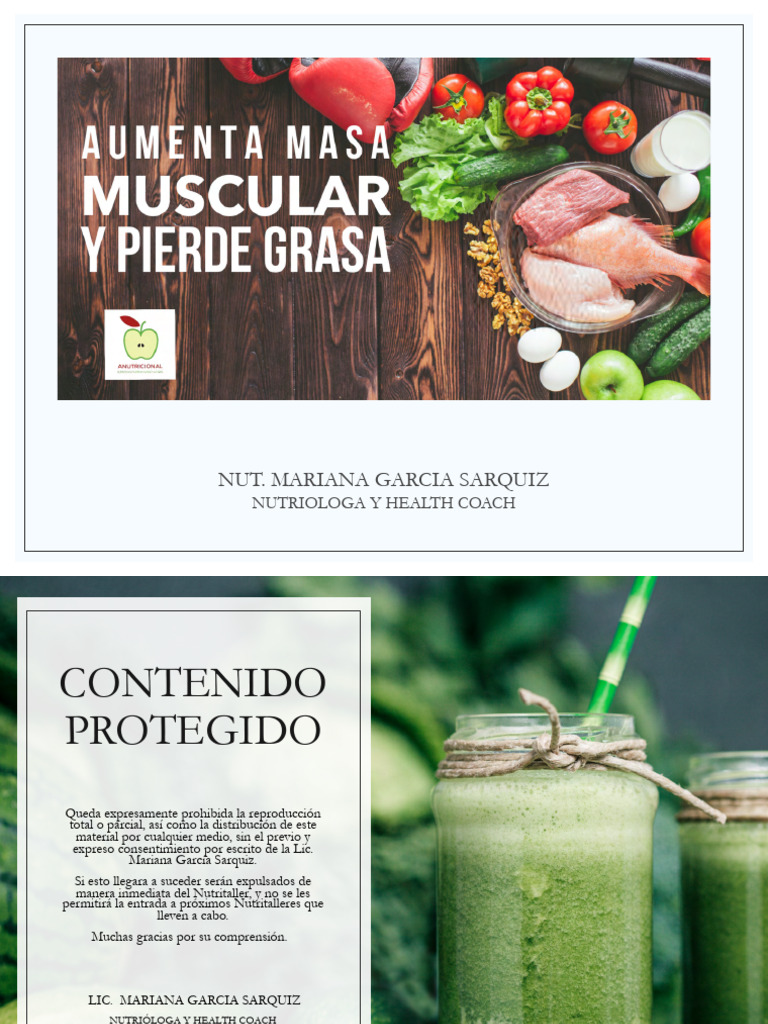 Aumenta Masa Muscular y Pierde Grasa 2022 | PDF | Alimentos | Proteínas