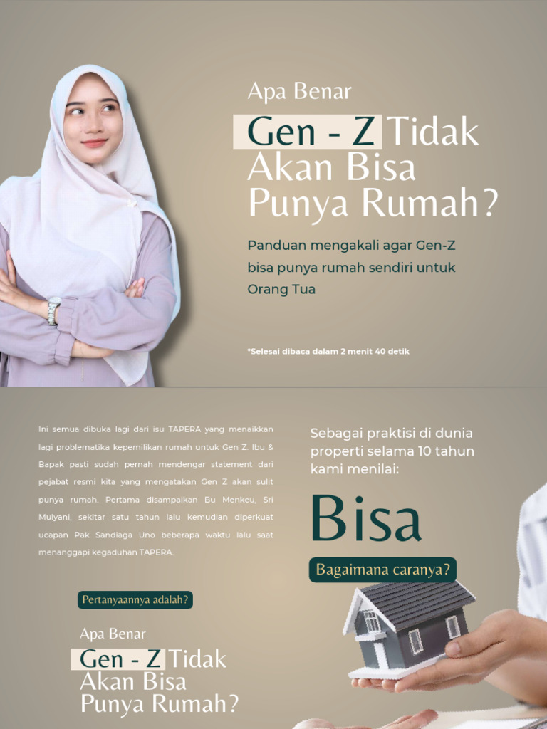 Apa Benar Gen Z Tidak Akan Bisa Punya Rumah | PDF