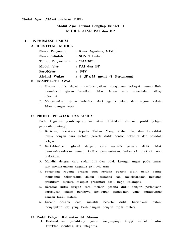 Modul PJBL 2 | PDF