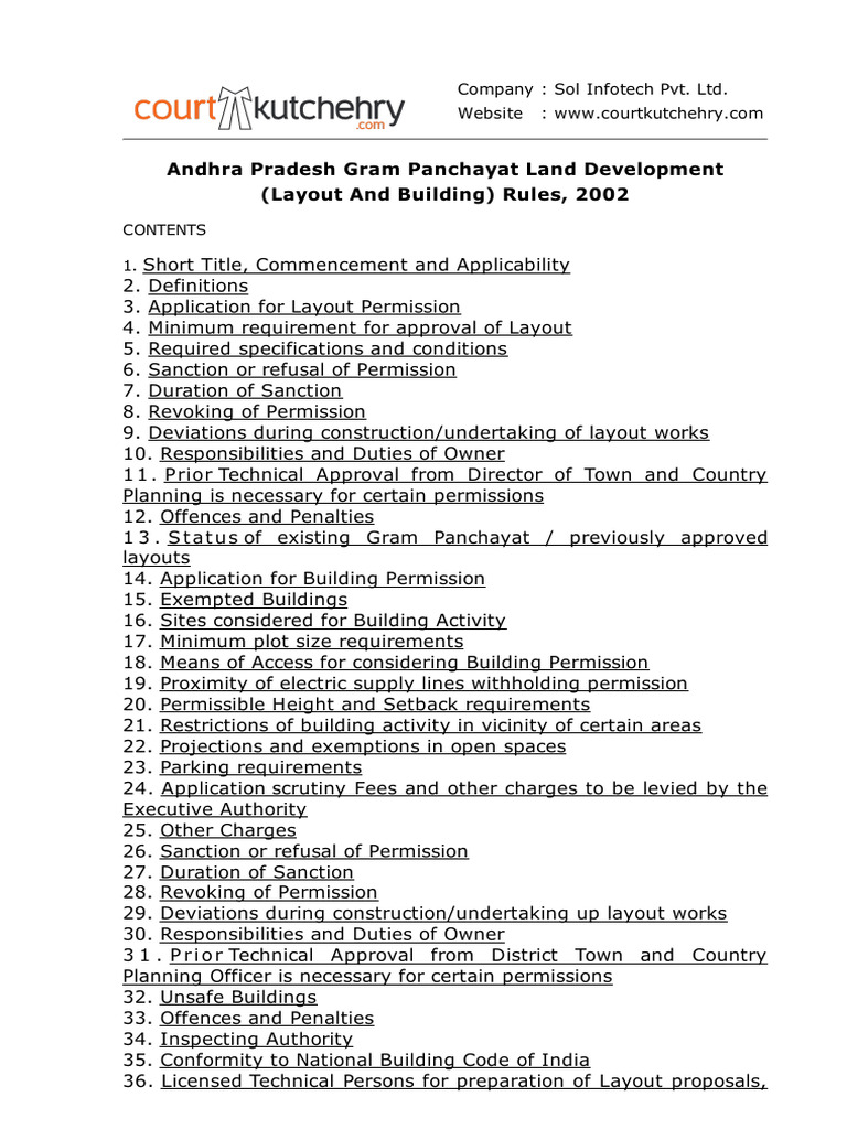 Gram Panchayat Layout Approval Rules | PDF | Building | Basement