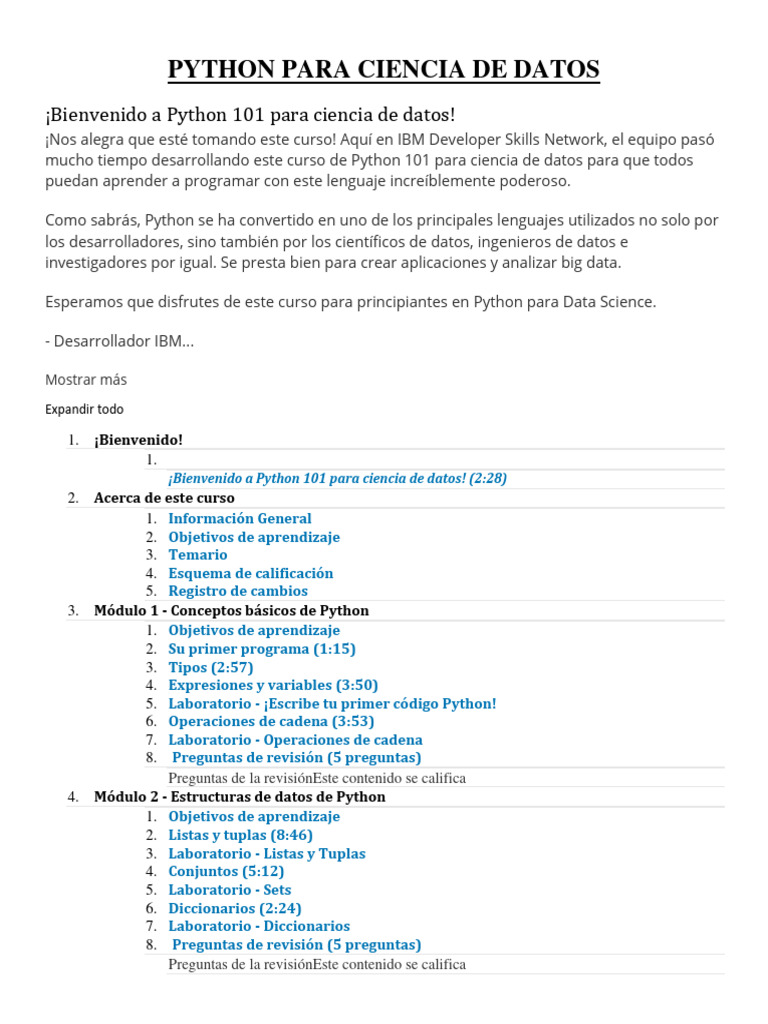 U5 - Python para Ciencia de Datos Parte 1 | PDF | Python (lenguaje de ...