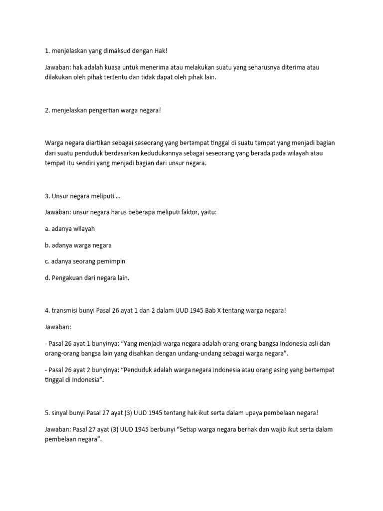 Soal Esay Kls 12 PKN Semesteran | PDF