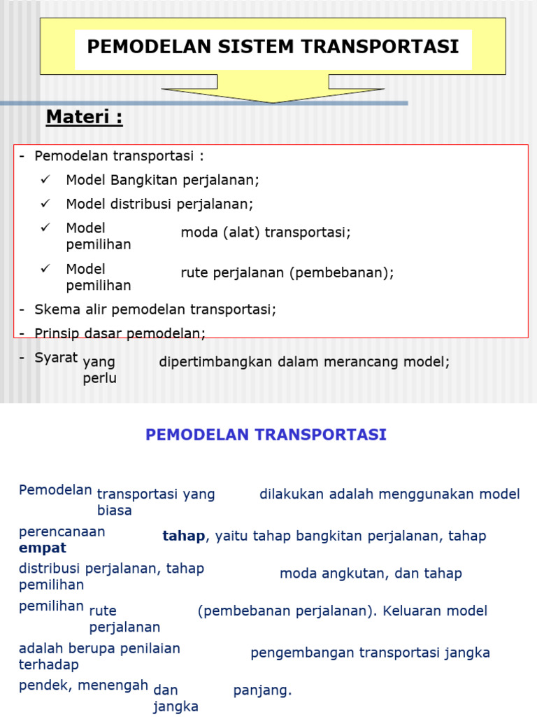 Pertemuan 4 - Pemodelan Transportasi | PDF