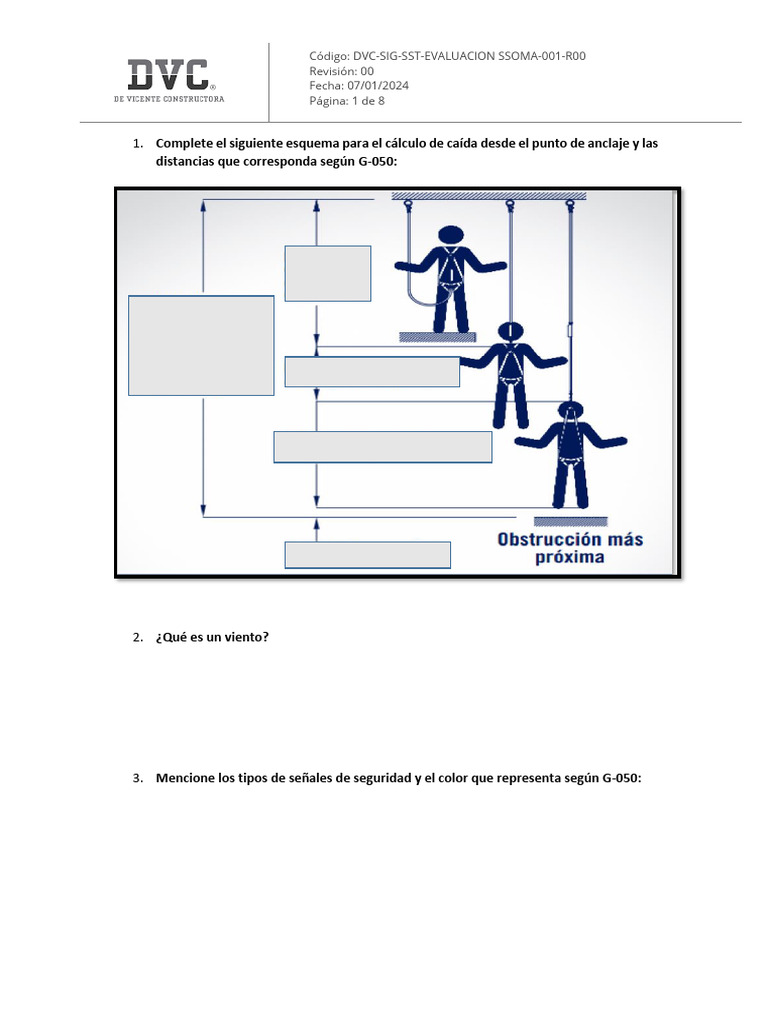 Evaluación - DVC | PDF | Seguridad y salud ocupacional | La seguridad