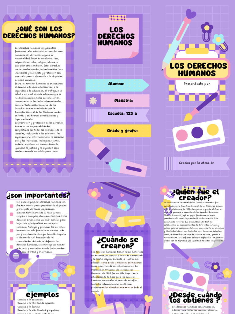 Tríptico Morado Sobre Los Derechos Humanos | PDF | Derechos humanos | Igualdad social