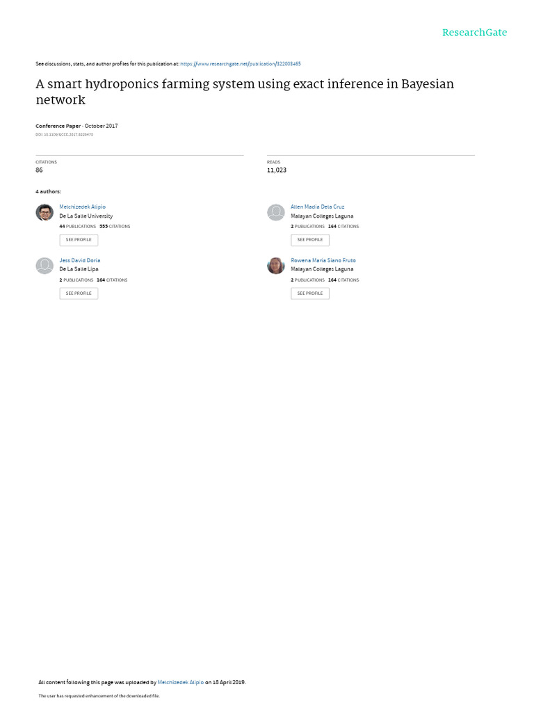 ASmart Hydroponics Farming System Using Exact Inferencein Bayesian ... ASmart Hydroponics Farming System Using Exact Inferencein Bayesian ...