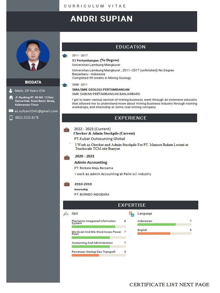 CV Andri Supian | PDF