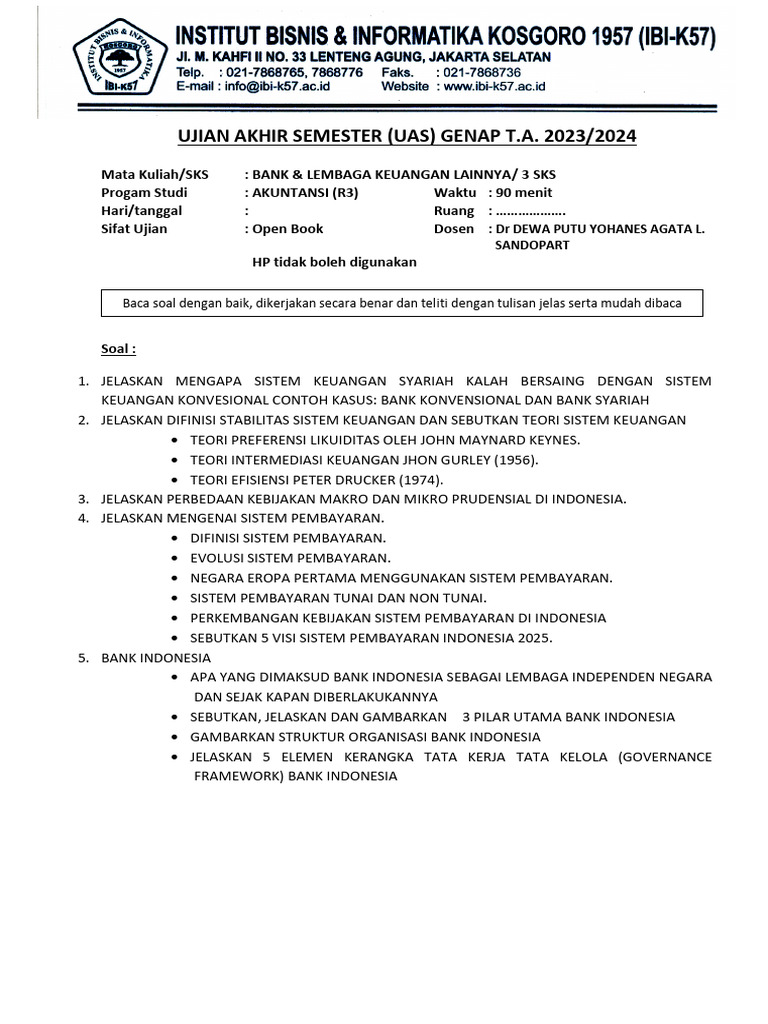 Bank Dan Lembaga Keuang Lainnya Jumat (r3) 2023 2024 | PDF