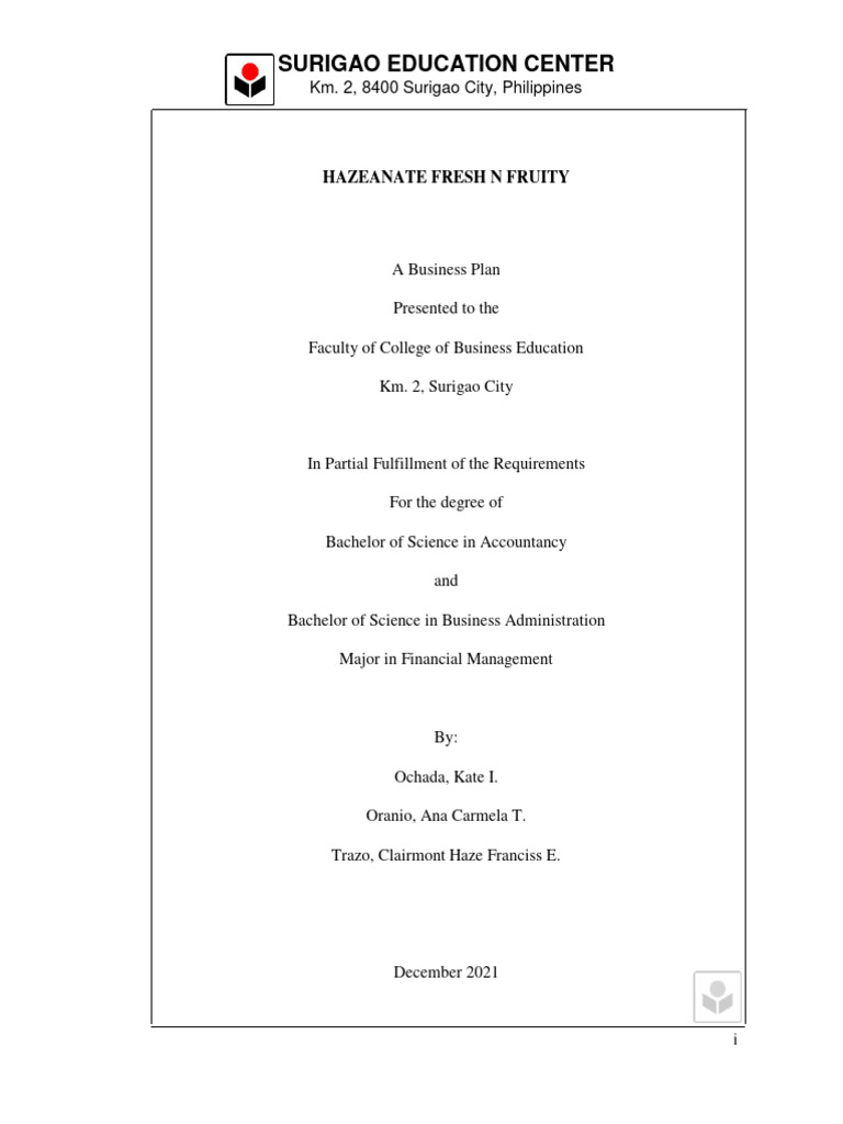 Hazeanate Fresh N' Fruity Business Plan | PDF | Expense