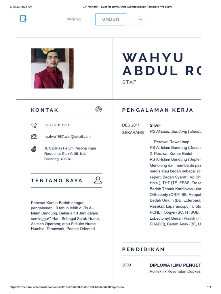CV Menarik - Buat Resume Anda Menggunakan Template Pro Kami | PDF