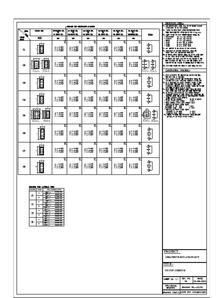 Column Schedule | PDF