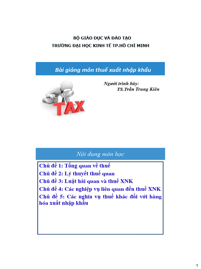 SV UEH Chu de 1 Tong Quan Ve Thue | PDF