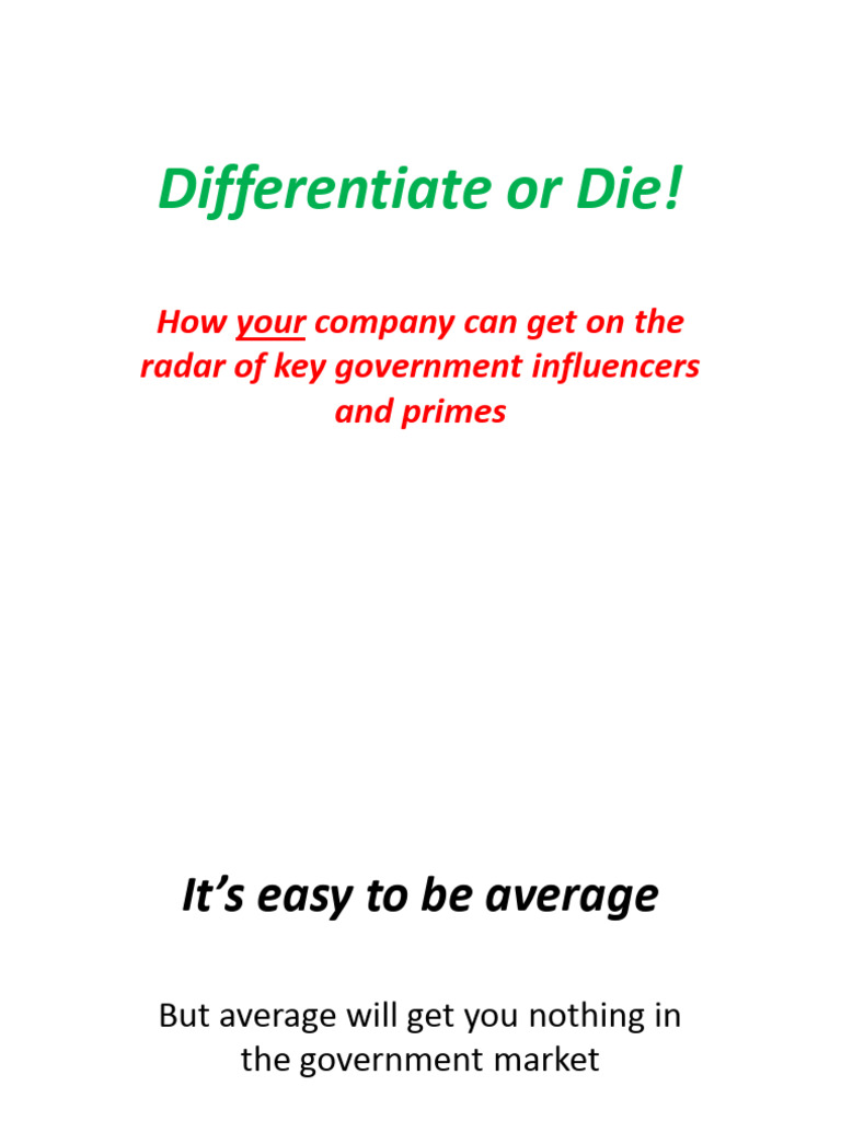 Differentiate or Die | PDF | Human Communication | Mass Media