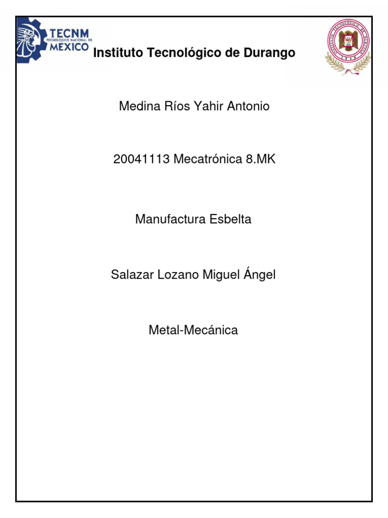 Resumen U1 | PDF | Lean Manufacturing | Calidad (comercial)