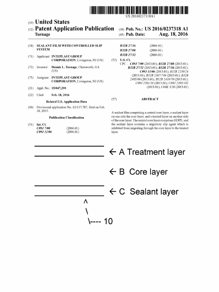 (-A Treatment Layer ( - B Core Layer ( - C Sealant Layer | PDF ...
