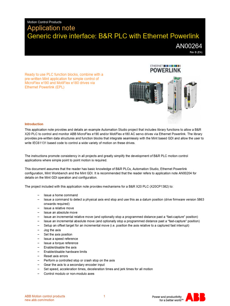 B&R PLC Control for ABB Drives via EPL | PDF | Programmable Logic ...