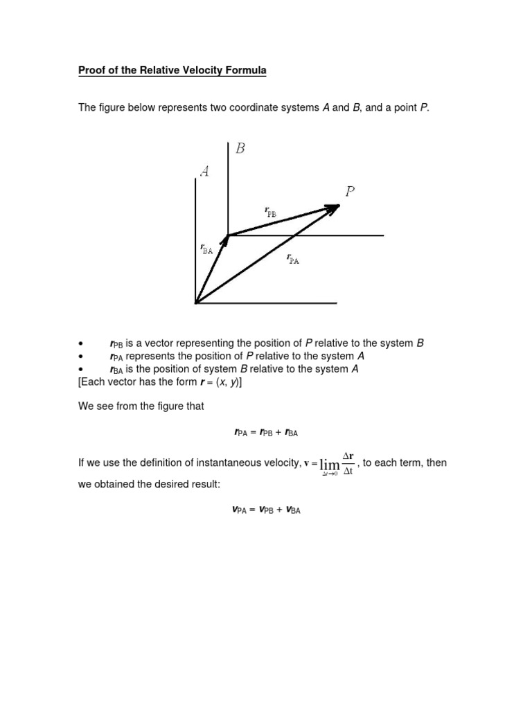 Relative Velocity | PDF | Teaching Methods & Materials