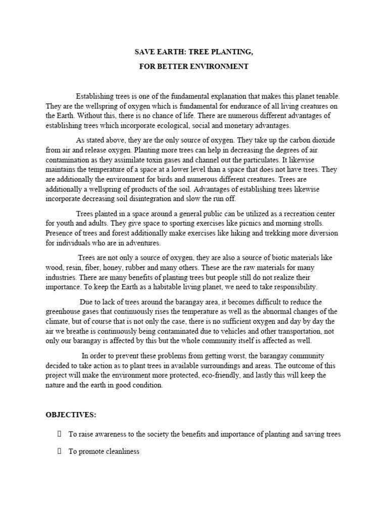 Project Proposal | PDF | Trees | Soil