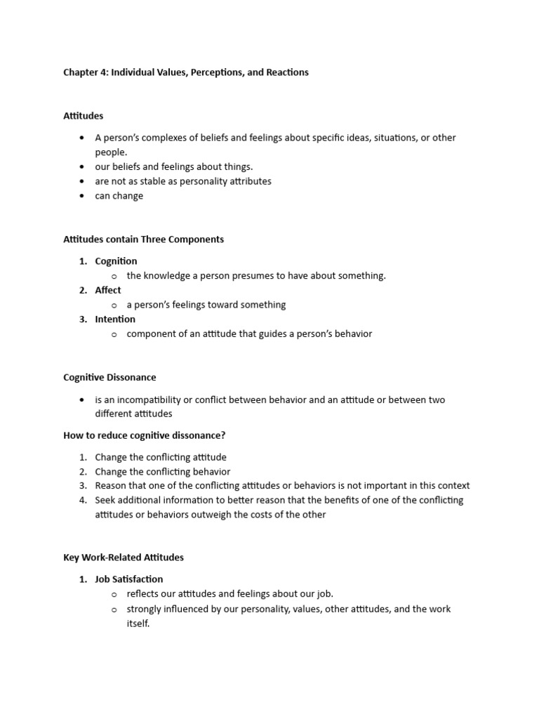 Bme Chapter 4 | PDF | Attitude (Psychology) | Emotions