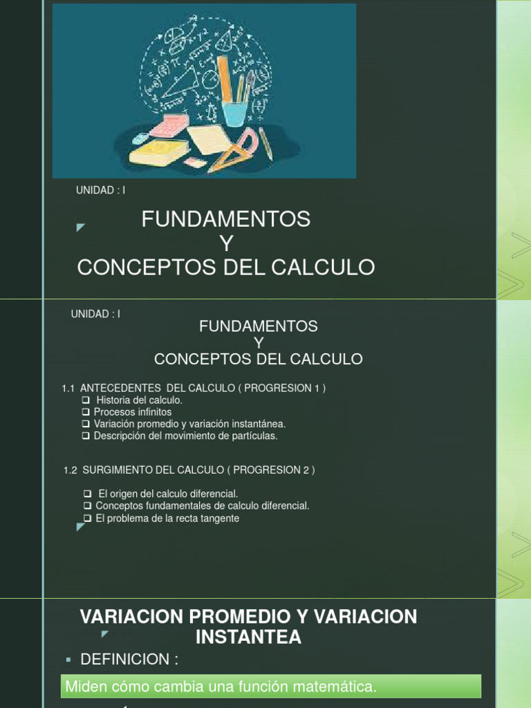 Unidad 1 - Variación Promedio e Instantanéa | PDF | Métodos y ...