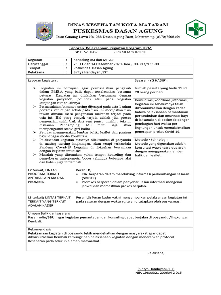 Format Pelaksanaan UKM GZ | PDF