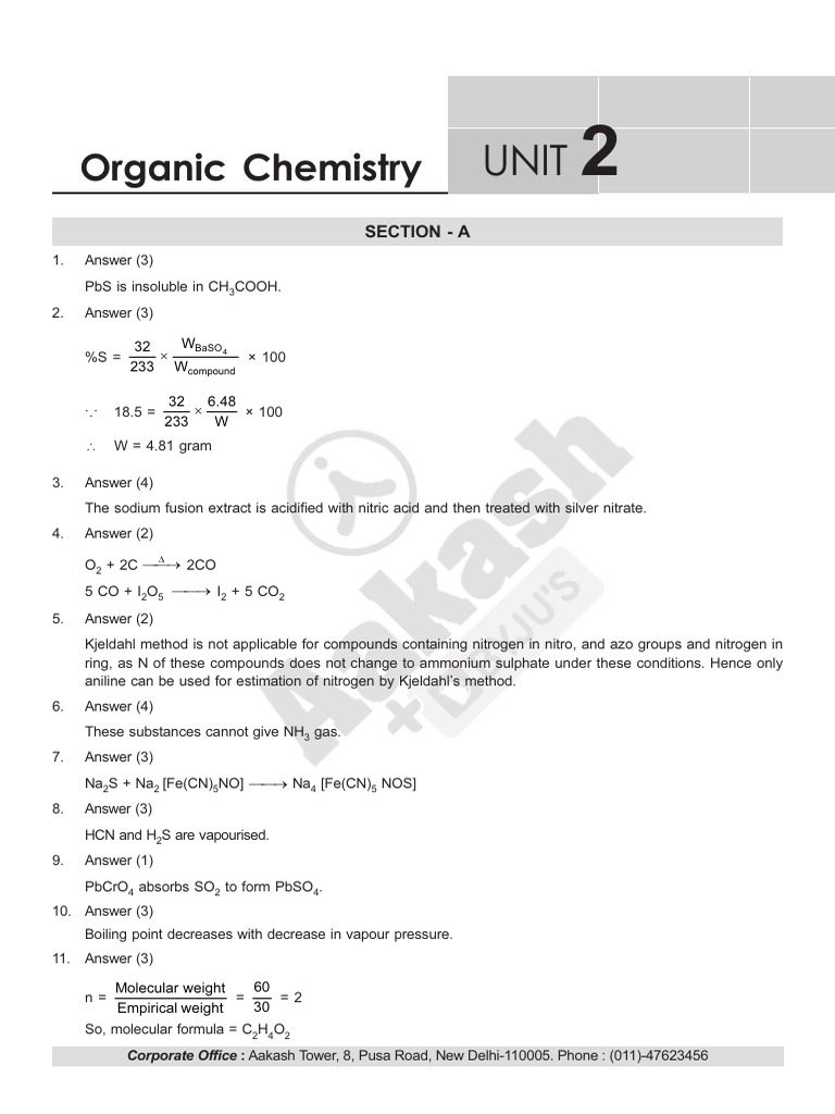 Organic Chemistry: Section - A | PDF | Alkene | Aromaticity