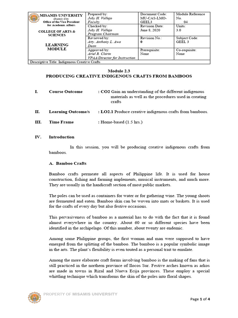 Module 2.3 | PDF | Bamboo Module 2.3 | PDF | Bamboo
