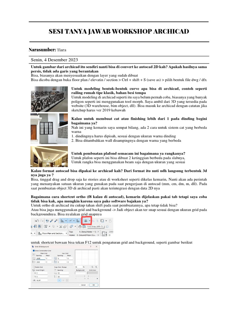 2023.01.02 Rekap QnA Workshop Archicad | PDF