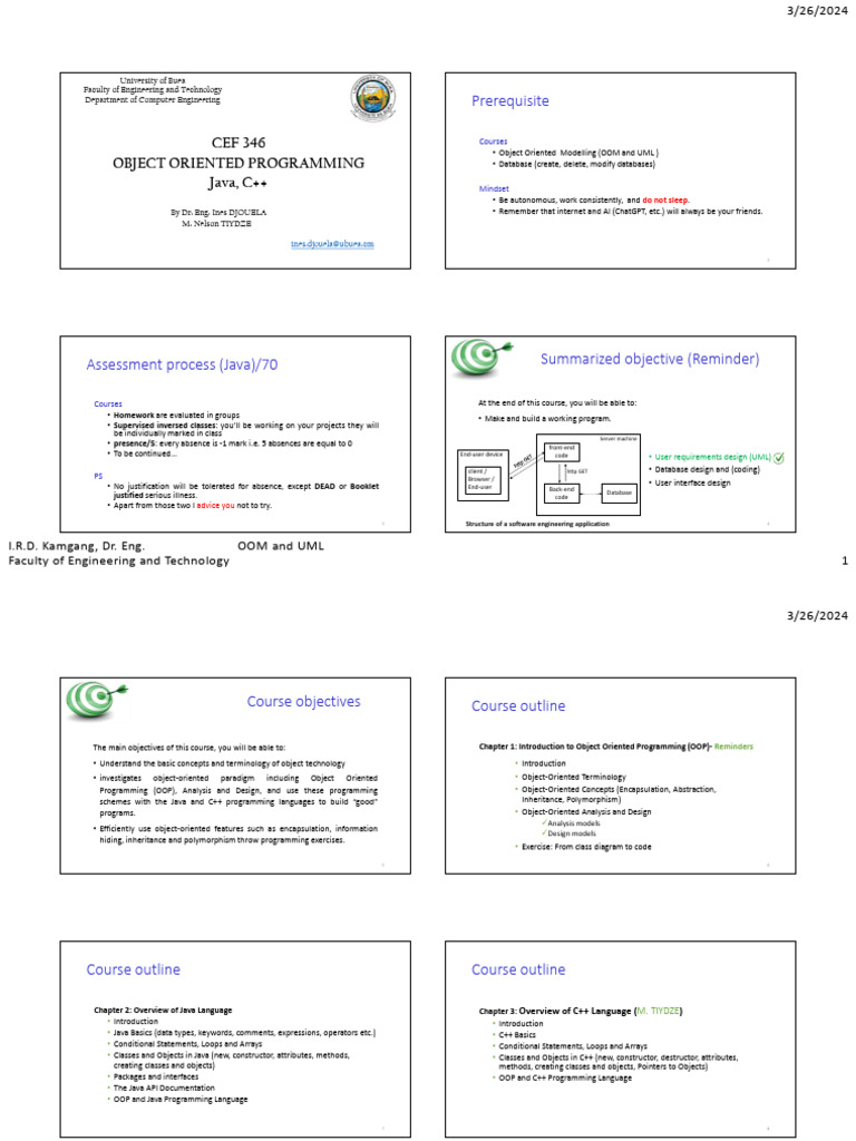 ch1 Oop | PDF | Object Oriented Programming | Java (Software Platform)