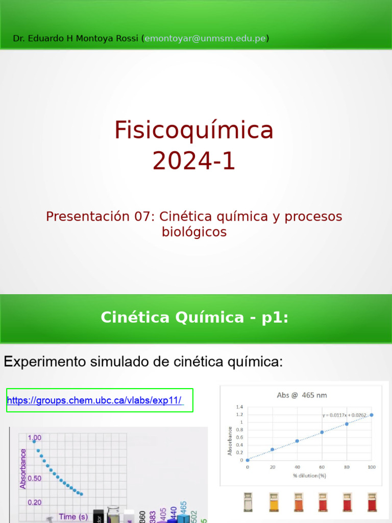 UNMSM 2024-1 - FQ - GENET-BIOTEC - Clase 7 Cinetic Quimica v06 | PDF | Cinética química ...