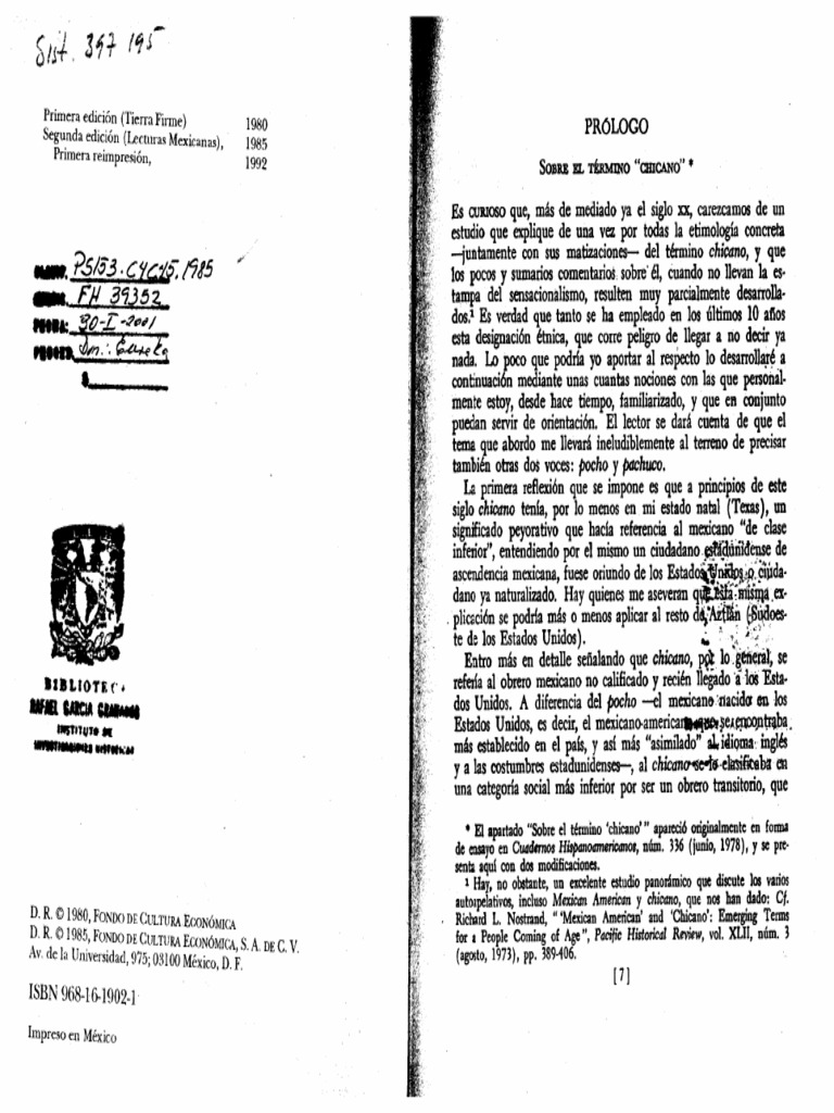 Prólogo Sobre El Término Chicano | PDF