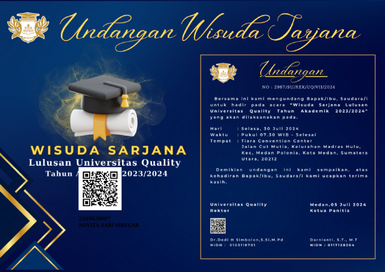 Surat Undangan Wisuda Kampus | PDF
