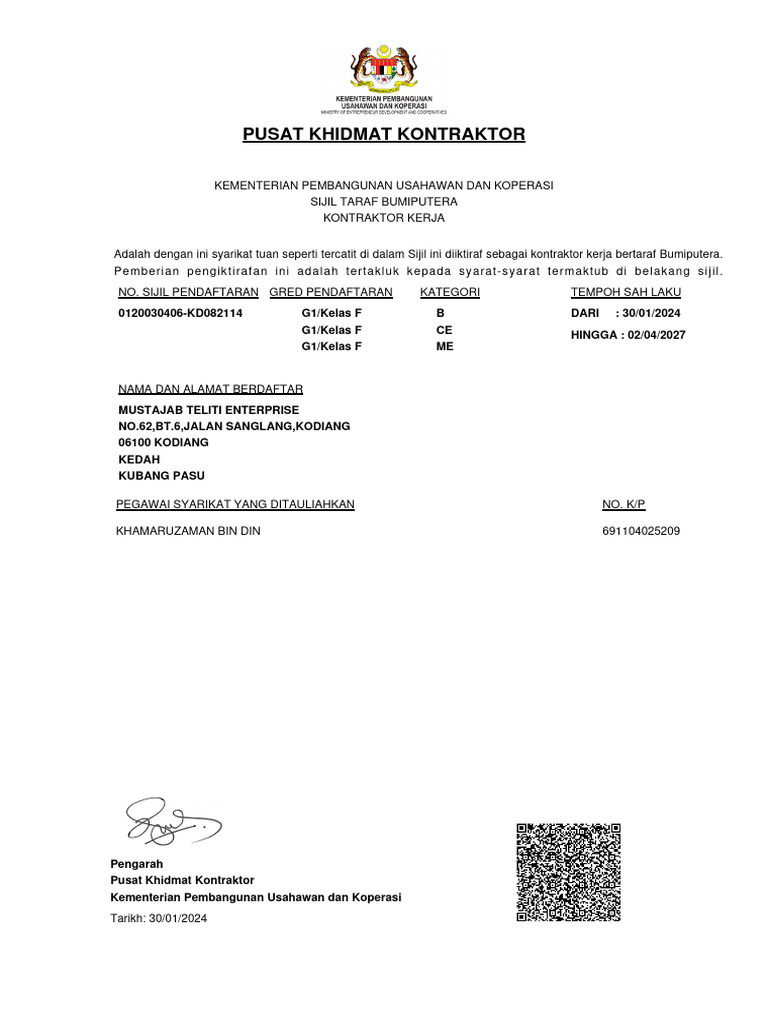 Pusat Khidmat Kontraktor | PDF