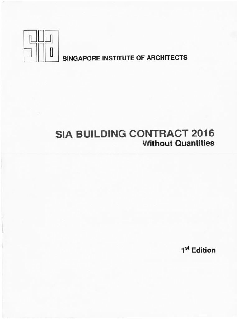 SIA Building Contract 2006 | PDF