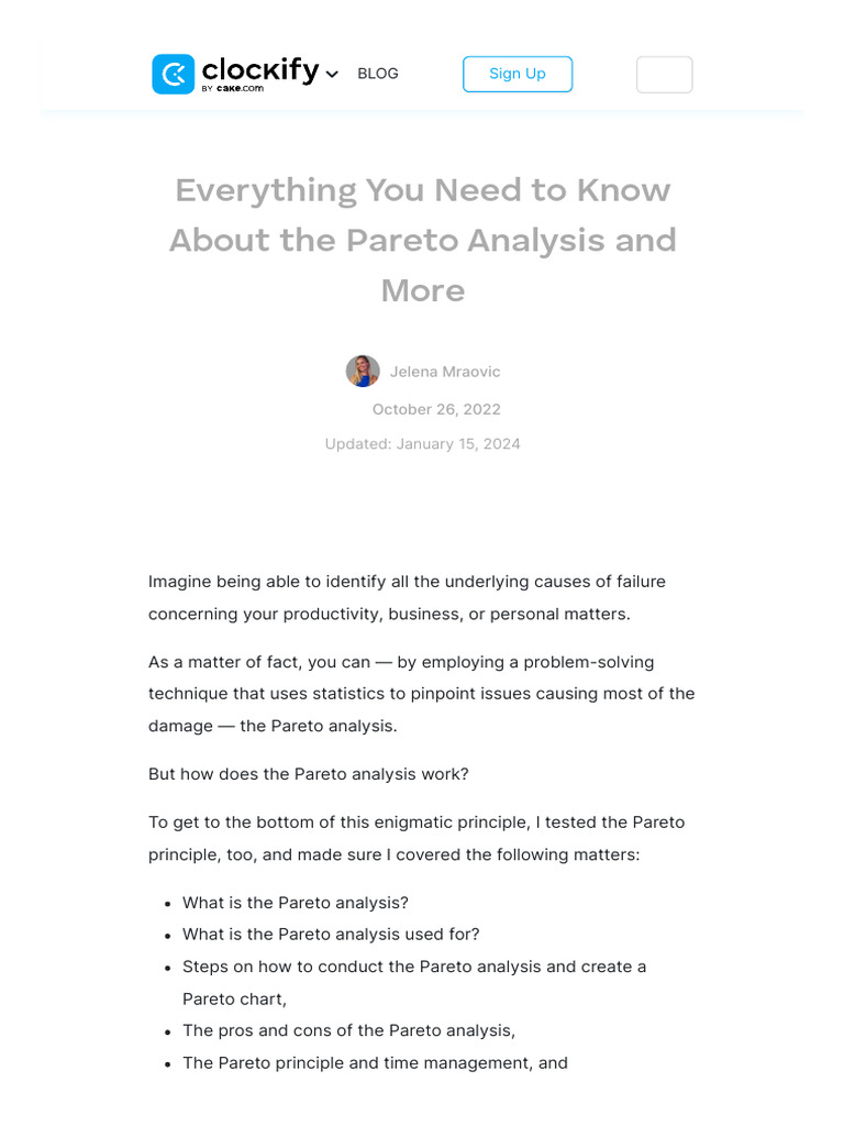 Everything You Need To Know About The Pareto Analysis | PDF | Chart ...