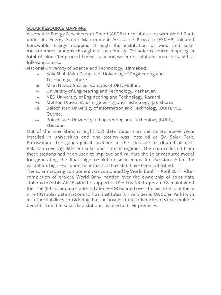 Solar Resource Mapping | PDF