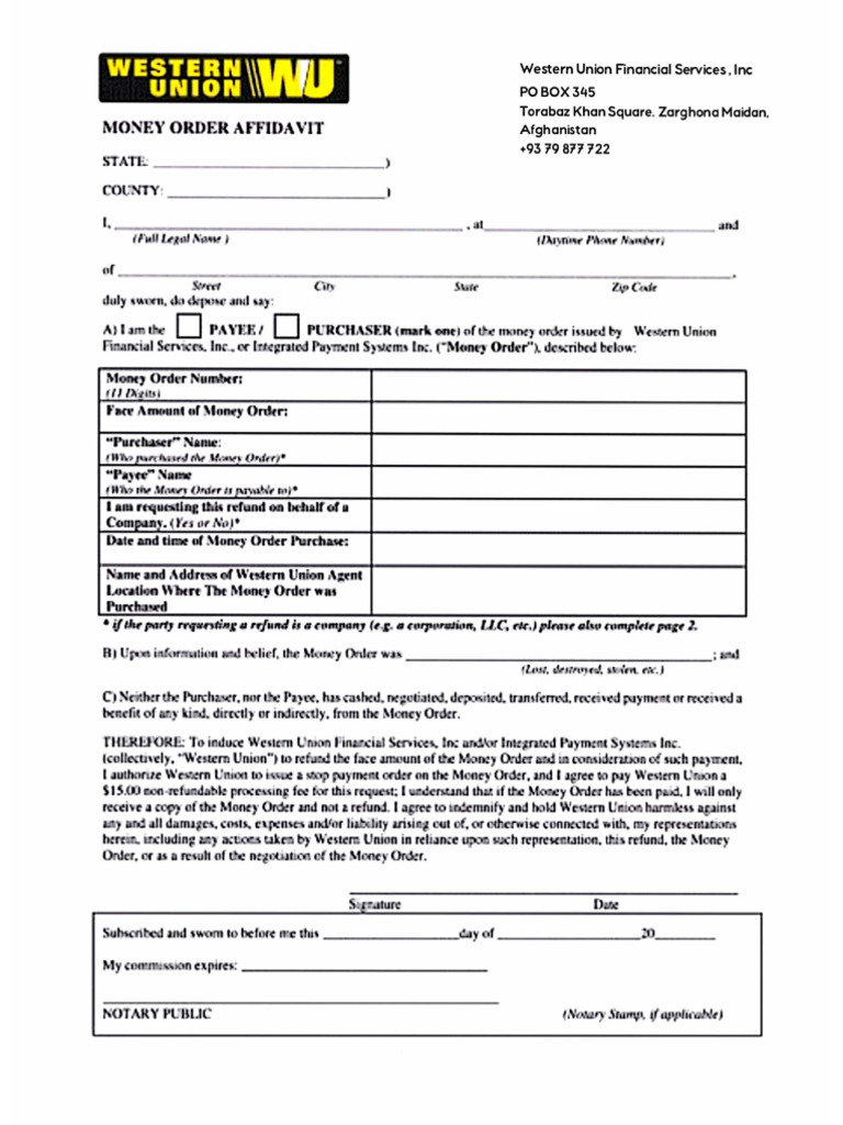 Western Union Transaction Receipt | PDF
